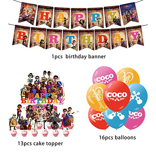 Birthday Party Decorations Coco Balloons Birthday Coco Birthday Cake ...