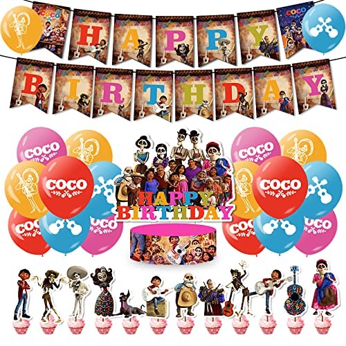 Birthday Party Decorations Coco Balloons Birthday Coco Birthday Cake ...