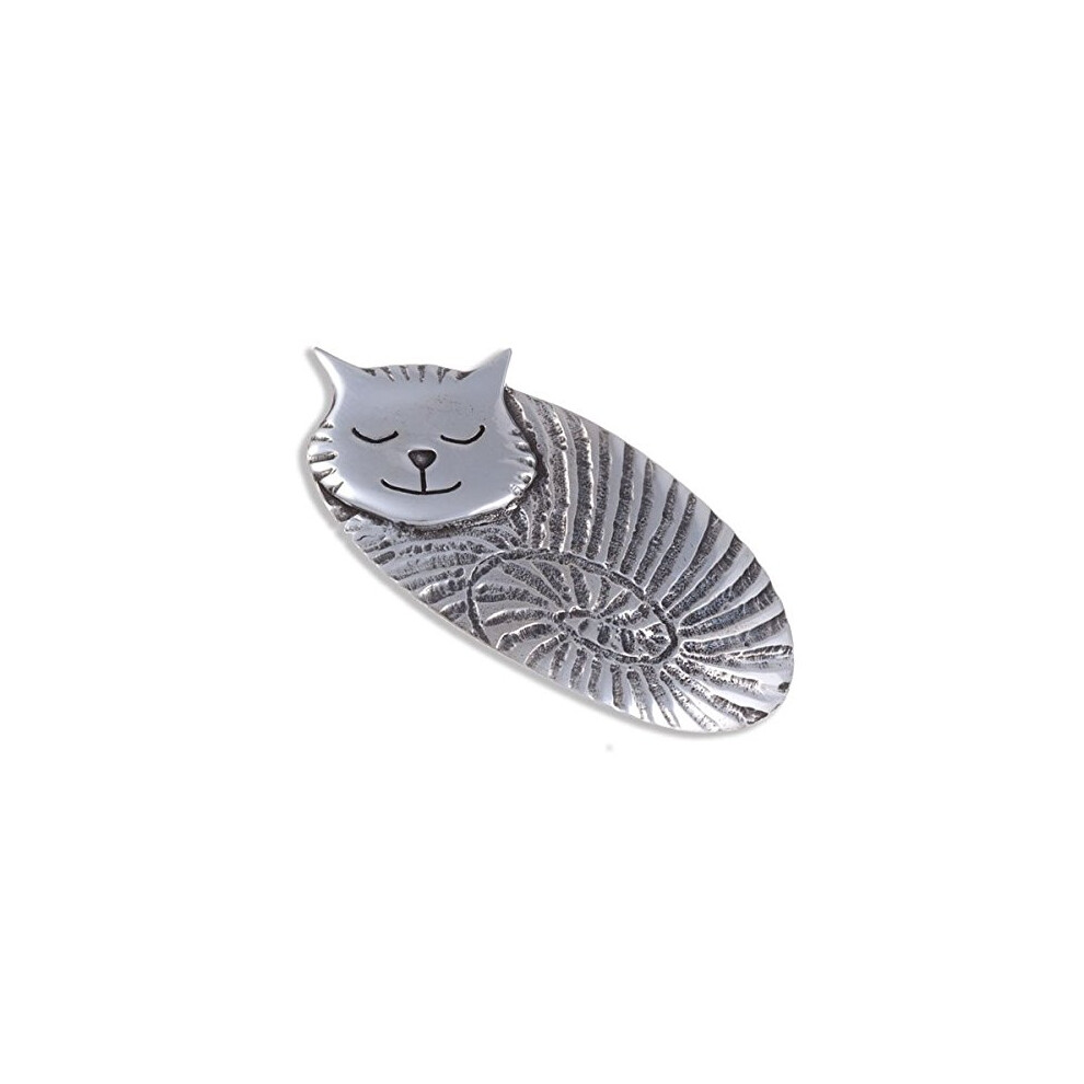 St Justin, Pewter Fat Cat Hair-Slide on OnBuy