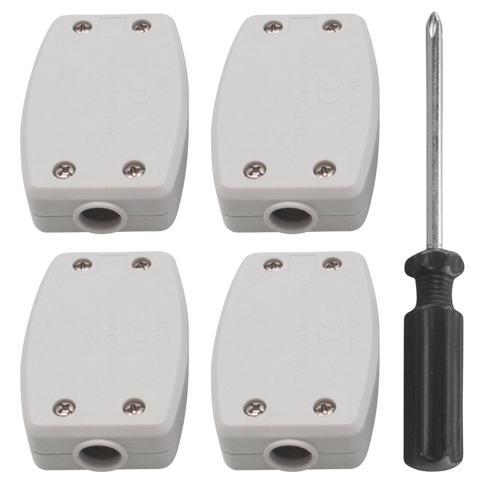 4Pcs 3 Terminal Junction Box Wiring With Screwdriver, Electrical ...