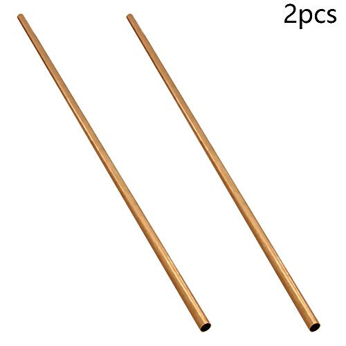 Copper Round Tube, 9.0mm OD 8.0mm ID 500mm Long Straight Pipe Tubing ...