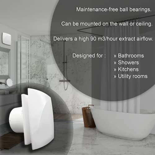 LUNA 4 inch Sleek Designer Extractor for Quiet Aeration Vapour ...