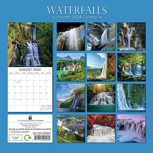 TGSC | Waterfalls Wall Calendar 2024 | 2023 Calendar & 2024, Family ...