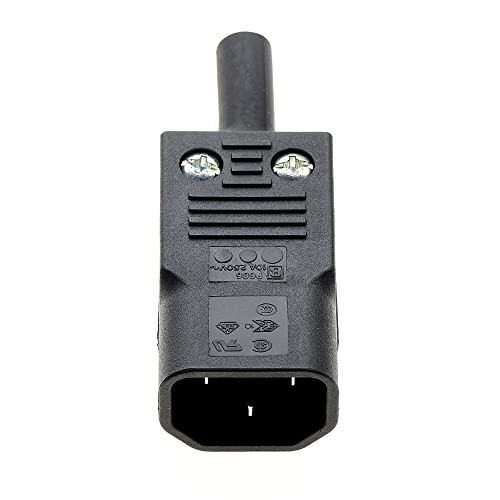 Rewireable C14 IEC Plug Connector, Black, Straight - Power Socket ...