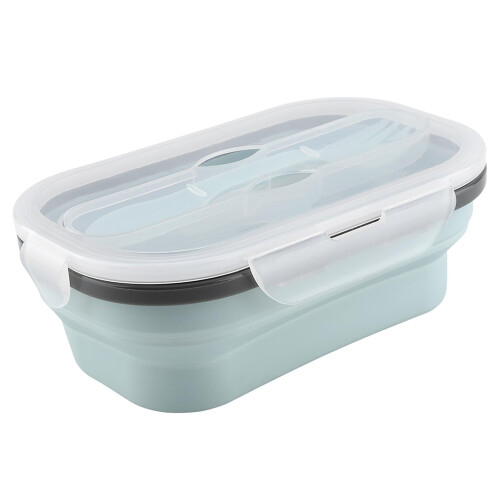 Collapsible Lunch Bento Box, Insulated Food Grade Silicone Foldable ...