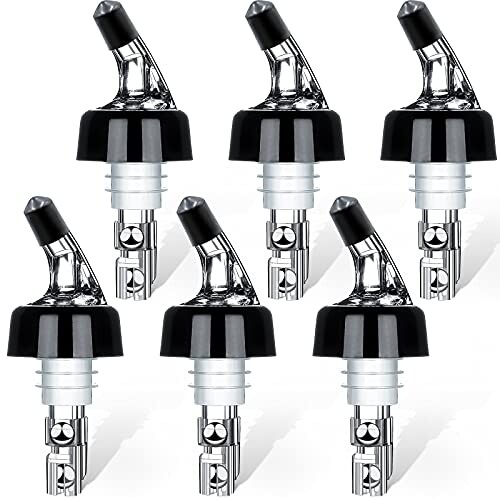 Measured Liquor Bottle Pourers for Spirits 30ml Set of 6 Clear Quick ...