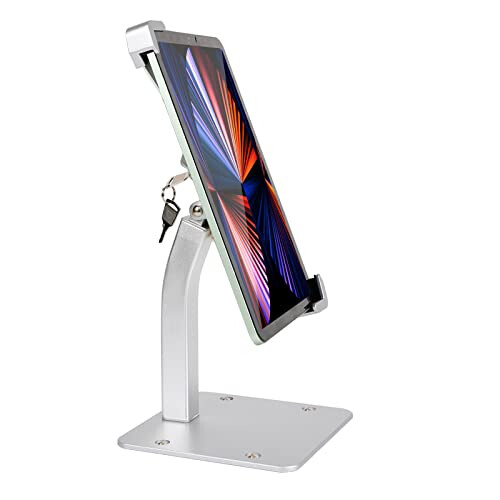 Desktop Tablet Holder with Anti Theft Lock and Key, Heavy Duty Aluminum ...