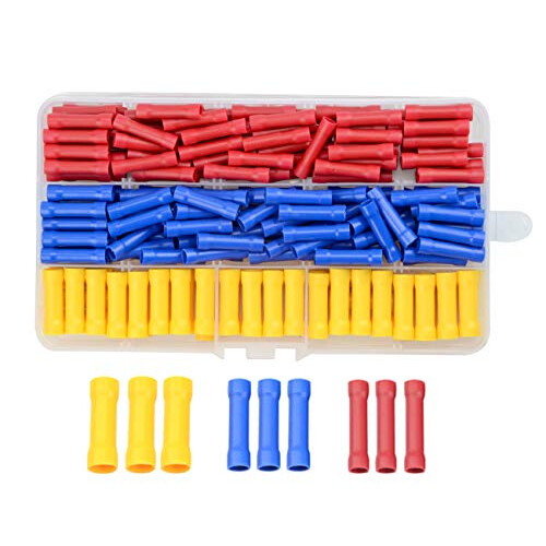 400 PCS Insulated Straight Wire Butt Splice Terminals Electrical ...
