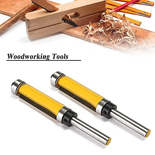 2Pcs Top and Bottom Bearing Flush Trim Pattern Router Bit Set, 1/4 ...