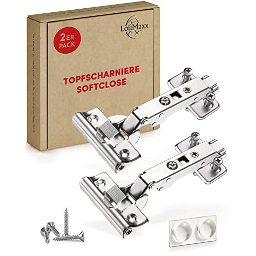 Softclose Hinge with Integrated Damping - Set of 2 Hinges Cupboard Door ...