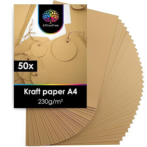 50x Brown Paper A4 - Kraft Paper A4 230gsm - Brown A4 Paper for ...