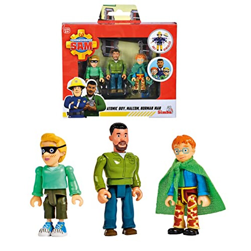 Fireman Sam - Set of 3 Articulated Figures 7.5cm - Atomic Boy, Malcom ...