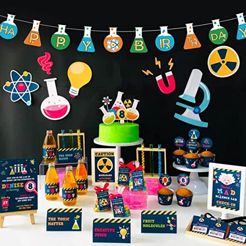 Science Theme Birthday Decoration Kit Science Birthday Banner & Hanging ...