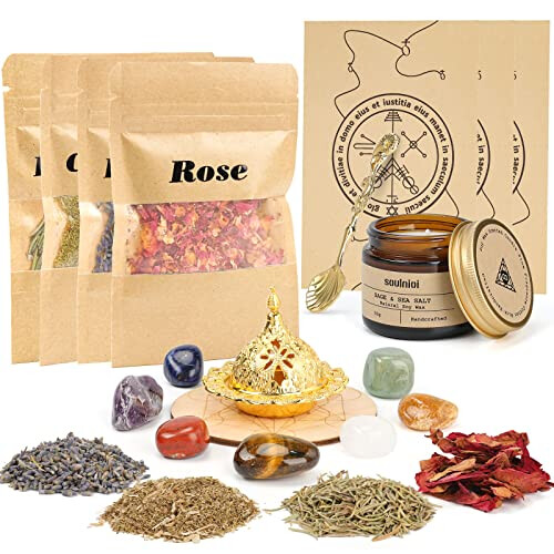 Witchcraft Kit for Wiccan Supplies and Tools, Sage Candles for ...