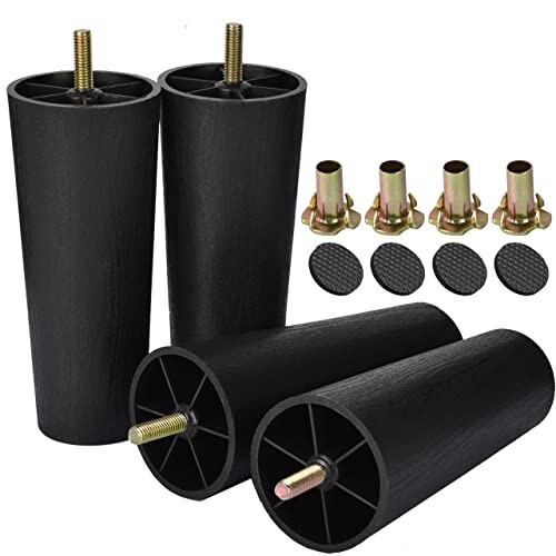 Plastic Furniture Legs, 4Pcs Modern Tapered Round DIY Replacement Feet ...