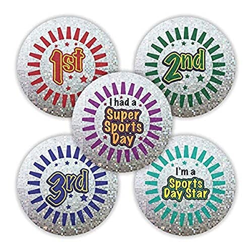 Sparkling 1st, 2nd, 3rd And Sports Day Star Variety Sticker Pack (250 ...