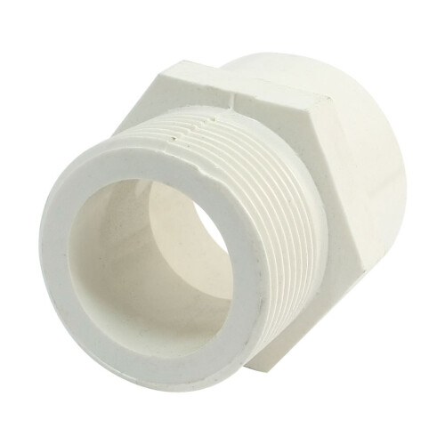 1 1/4"PT Male Threaded 40mm PVC Pipe Straight Connector Coupler White ...