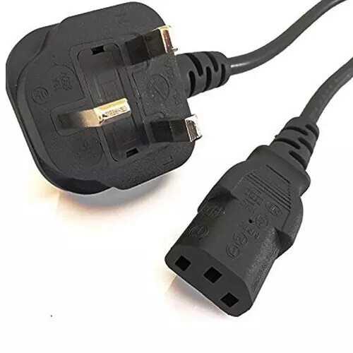 IEC C13 Kettle Cable Lead With UK 3 Pin Power Plug For Kettle Tv ...