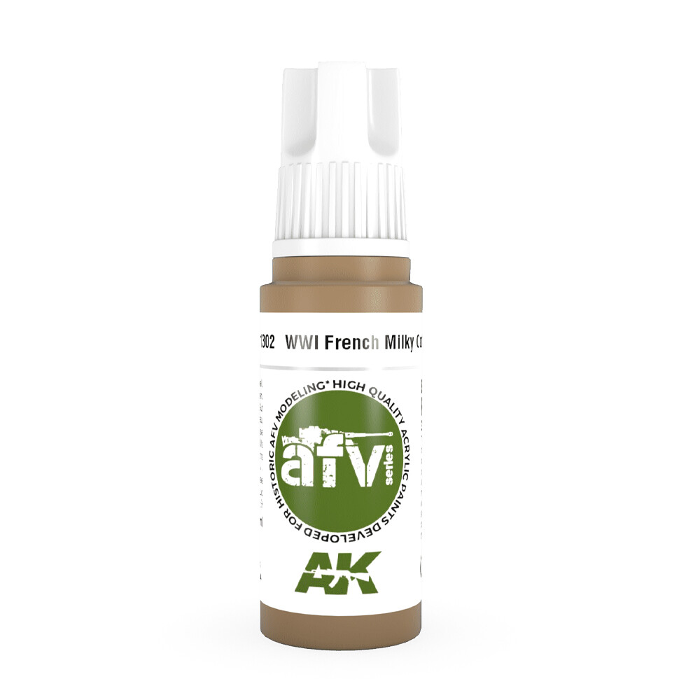 AK Interactive 11302 WWI French Milky Coffee 17ml AFV 3G Acrylic Model Paint on OnBuy