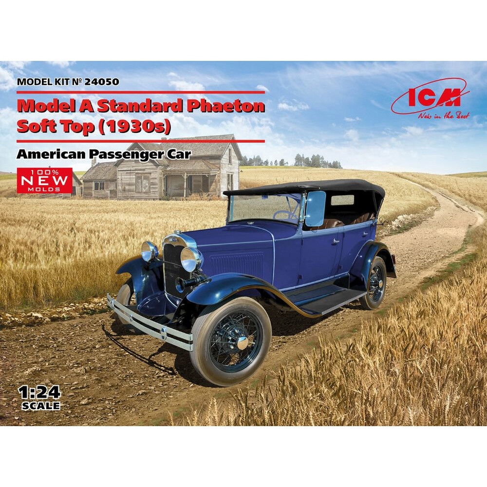 ICM 24050 Model A Standard Phaeton Soft Top (1930s) 1:24 Model Kit on OnBuy
