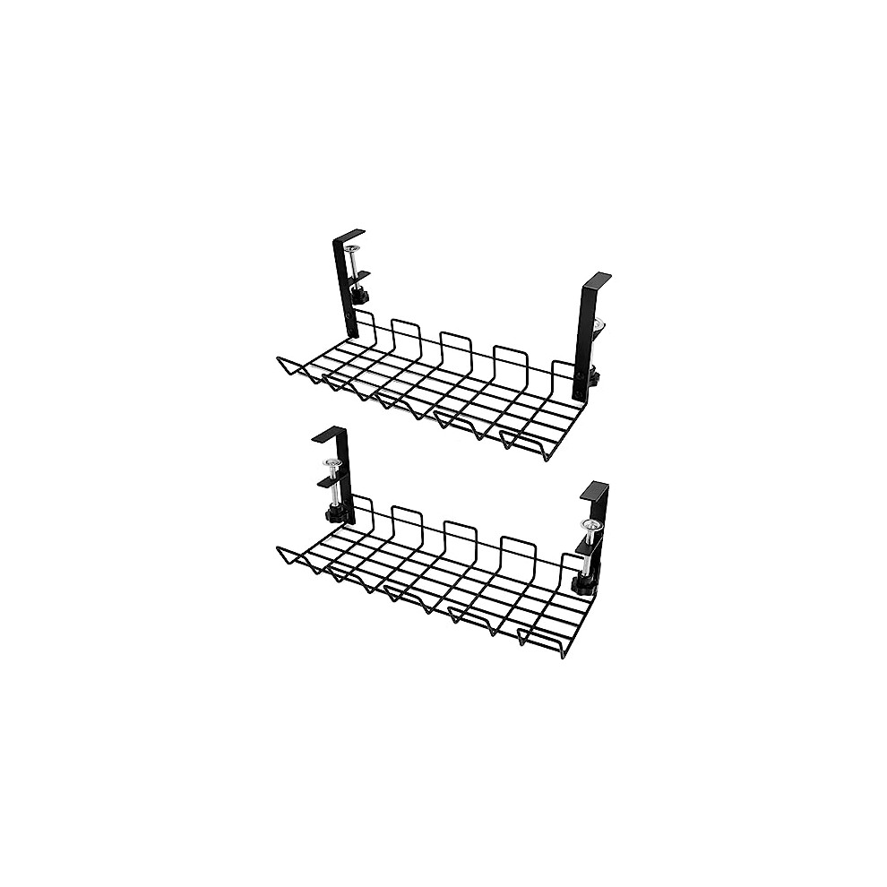 2 Packs Under Desk Cable Management Tray, Under Desk Cable Tidy,No ...