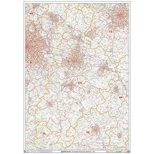 Coventry - CV - Postcode Wall Map - Paper on OnBuy