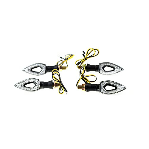 Set of 4 Sequential LED Universal Motorcycle Indicators Long Stem ...