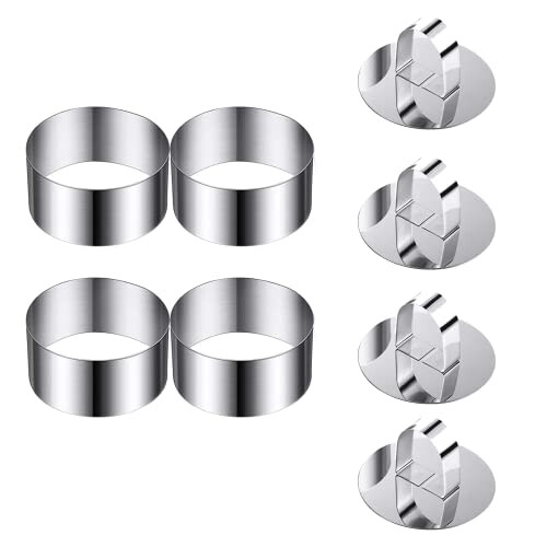 Cooking Ring Set, Baking Ring Mold with Pusher Food Presentation Rings ...