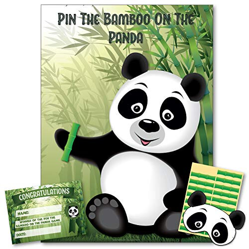 Panda Party Game – Pin The Bamboo On The Panda – 20 Player – Blindfold ...