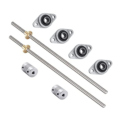 2 Sets 600mm 8mm T8 Lead Screw Set,Stainless Steel Threaded Lead Screw ...