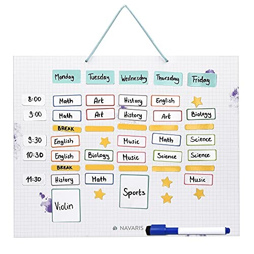 Magnetic Weekly Planner - Whiteboard Organiser with Magnetic Stickers ...