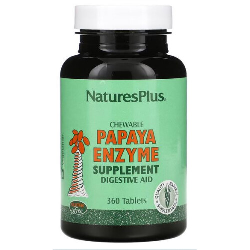 NaturesPlus Chewable Papaya Enzyme 360 Tablet Digestive Aid Vegetarian ...