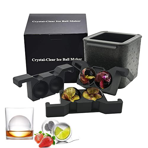 Clear Ice Ball Maker, Jumbo Clear Ice Cube Maker,Clear Ice Ball Mould ...
