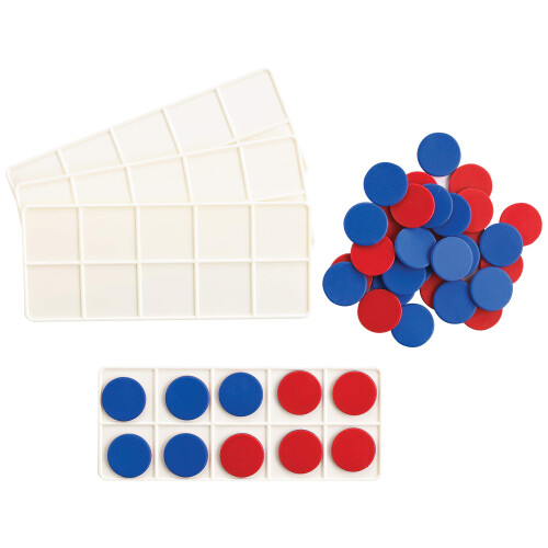 Ten Frame Classroom Set - Maths Manipulatives for Kids - 16 Plastic Ten Frames - 160 Counters ...