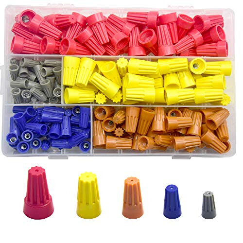 200-pieces Electrical Wire Connection Screw Twist Connector Cap and ...