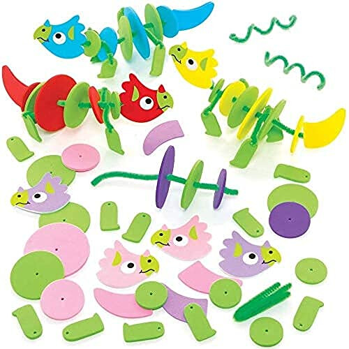 FE117 Dinosaur Stacking Kits - Pack of 5, Foam Craft Activities for ...
