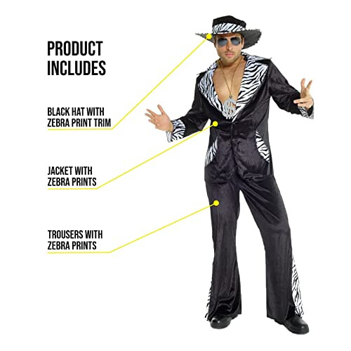 Pimp Costume Men, Pimp Outfit Fancy Dress, Mens Pimp Costume, Stag Do ...