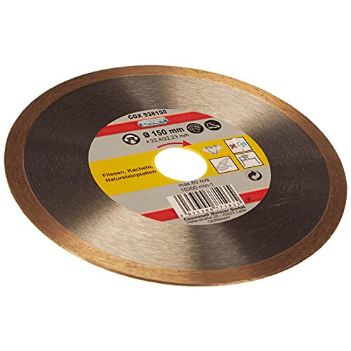 COX938150 Diamond Cutting Disc for Tiles, 0 V, Silver, 150 mm on OnBuy