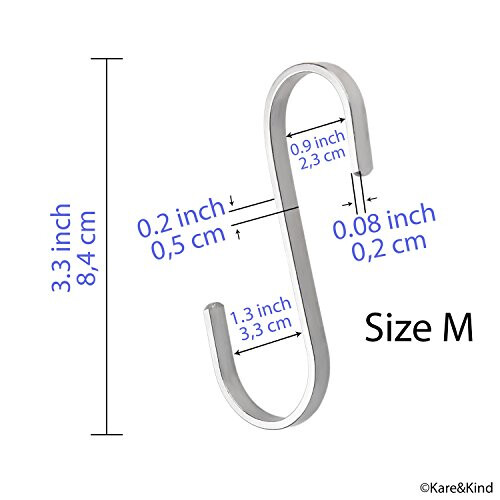 Flat S-Shaped Hanging Hooks - for Kitchen Utensils, Garage or Garden ...