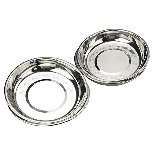 Set of 4 Stainless Steel Round Plate, Dinner Plate Set on OnBuy