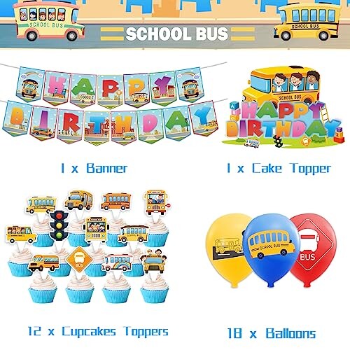 School Bus Birthday Party Supplies School Bus Party Decorations ...
