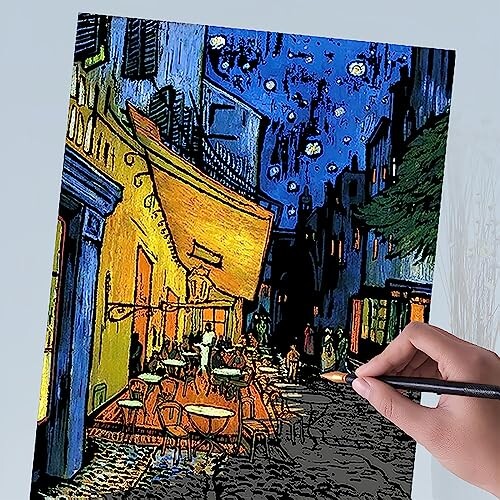 Scratch Art Rainbow Painting Paper, Vincent Van Gogh Engraving Art ...
