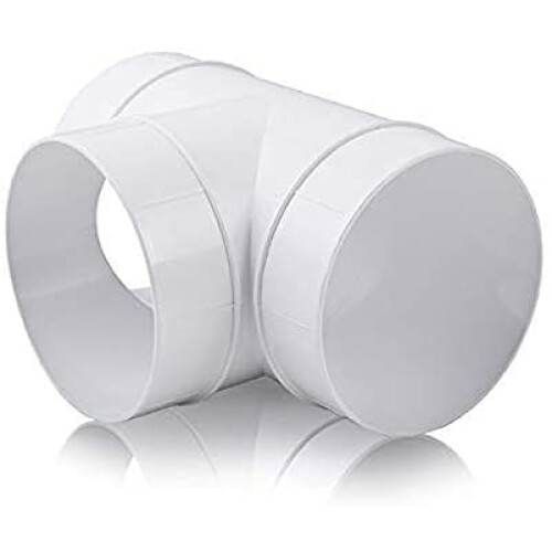 100 mm White PVC Pipe T Joint Ducting Connector for Round Plastic Tube ...