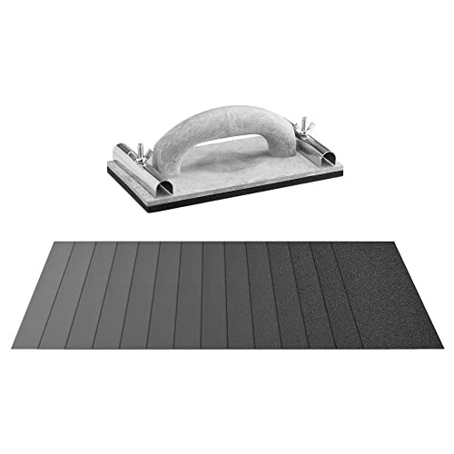 Hand Sander and Sandpaper (Set with 42 Sheets) - Includes Sanding Block ...