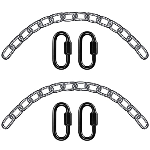 2 Hanging Chair Chain with 4 Carabiners, Heavy Duty Hanging Kits ...