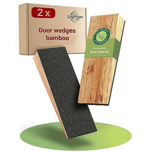 Bamboo Door Wedge Floor Wood - Door Stopper Wedge Made of Natural ...