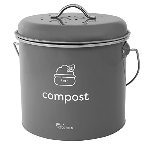 Joejis Compost Bin 3.5L - Compact Kitchen Compost with Carbon Filters ...
