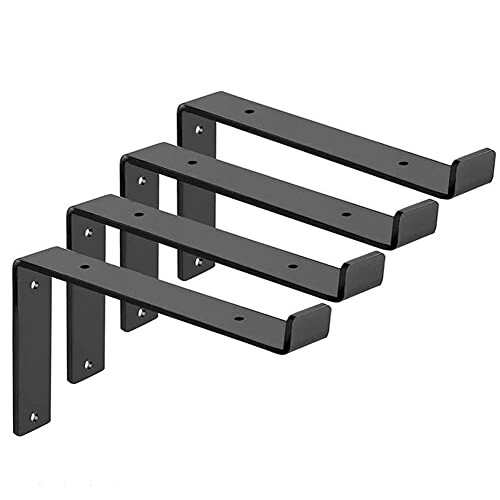 4Pcs Shelf Brackets 8 Inch Lip Brackets for DIY Floating Shelf,Heavy ...