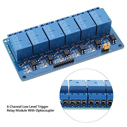 6 Channel Relay Module, Low Level Trigger Relay Module With Optocoupler ...