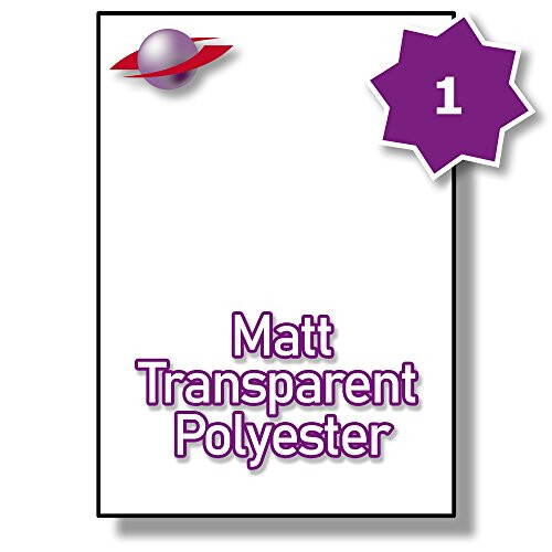 1 Per Page/Sheet 5 Sheets (5 MATT TRANSPARENT Sticky Labels) Label ...